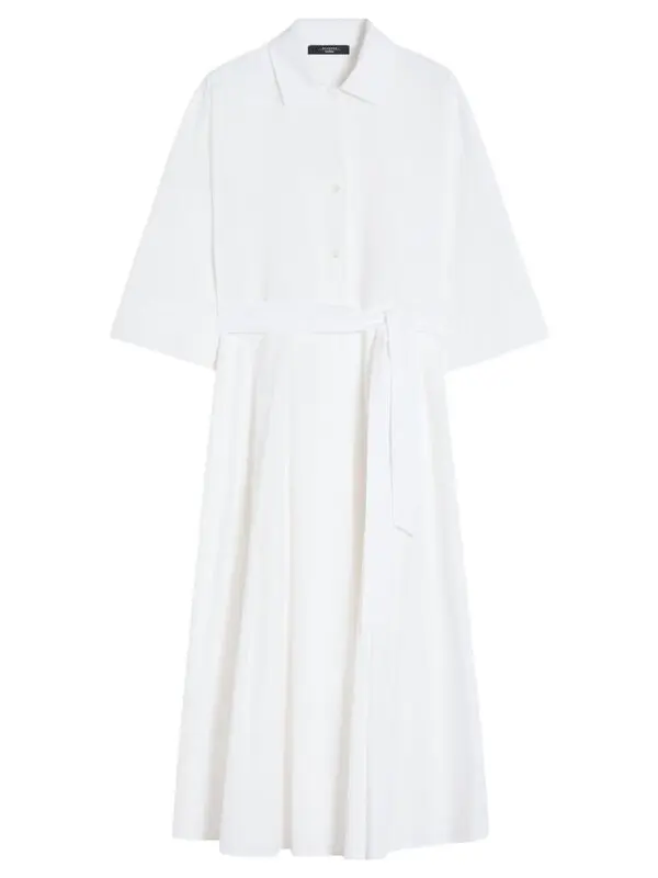 Max Mara Cotton-poplin Midi Shirt Dress - White