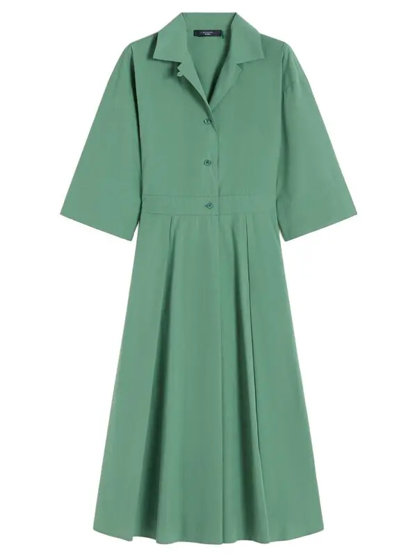 Max Mara Cotton-poplin Midi Shirt Dress - Green