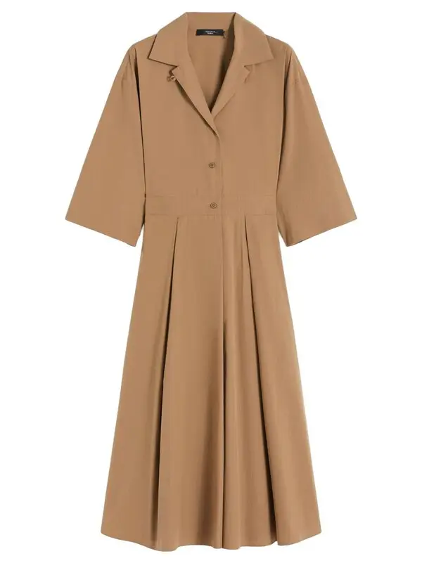 Max Mara Cotton-poplin Midi Shirt Dress - Tobacco