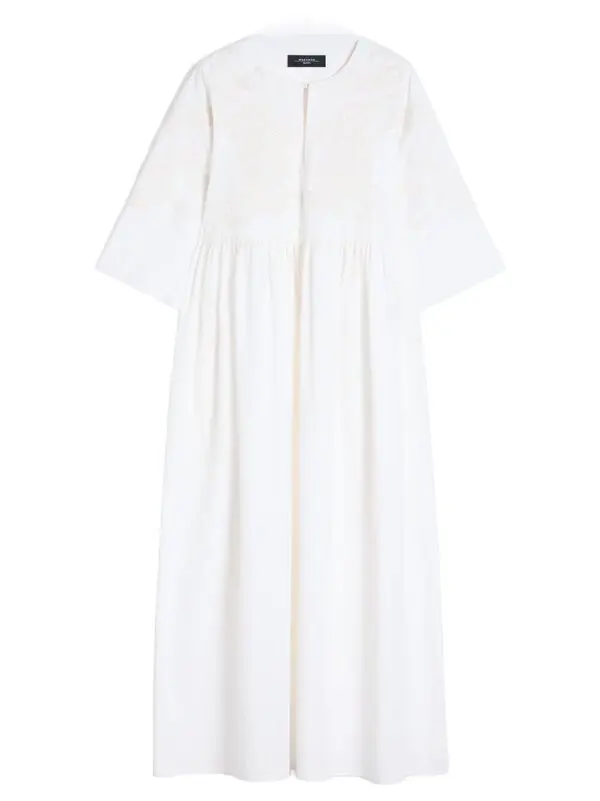 Max Mara Cotton Poplin Maxi Dress - White