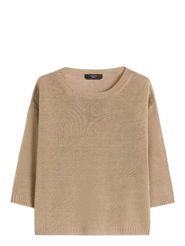 Max Mara Linen Yarn Oversize Jumper - Earth