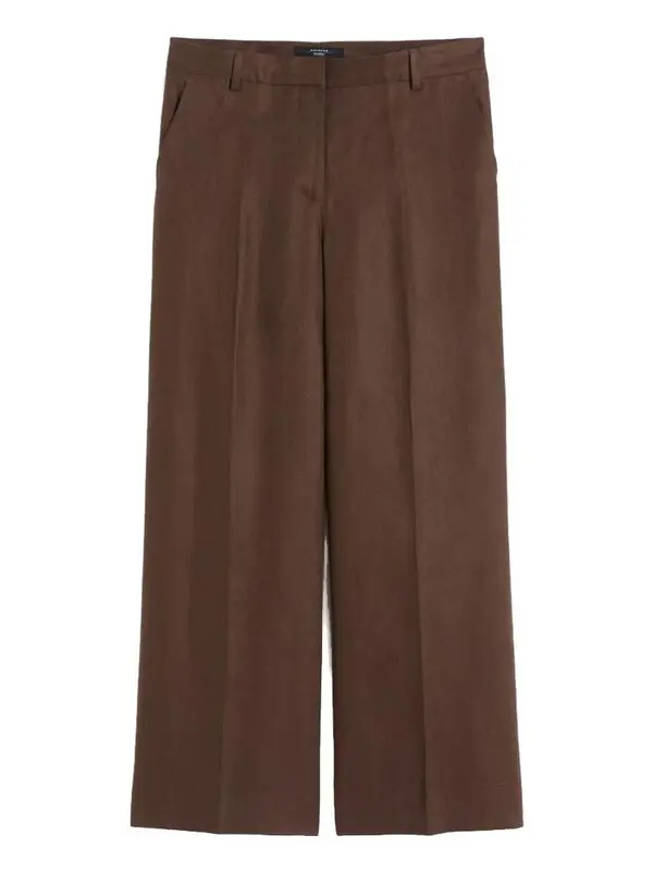 Max Mara Linen Canvas Trousers - Chocolate
