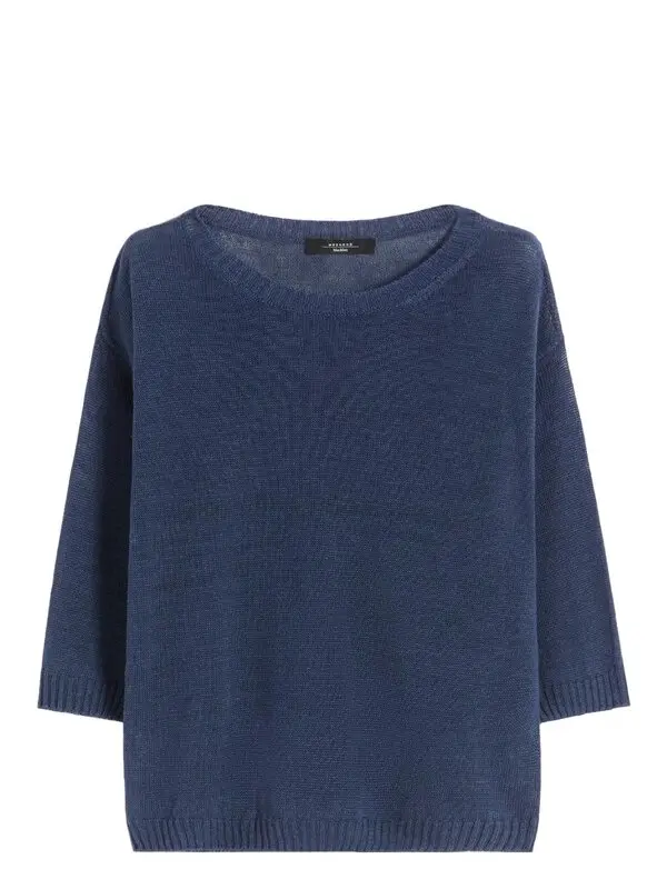 Max Mara Linen Yarn Jumper - Navy