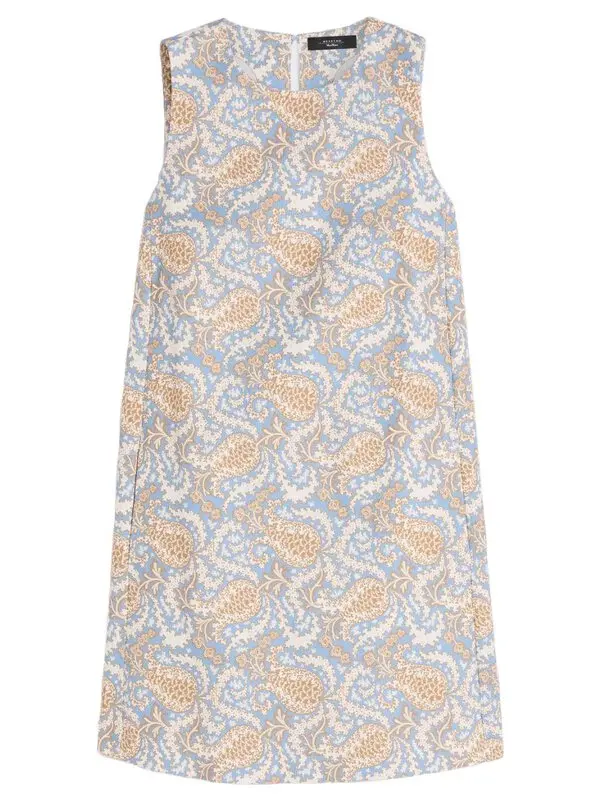 Max Mara Printed A-line Dress - Light Blue