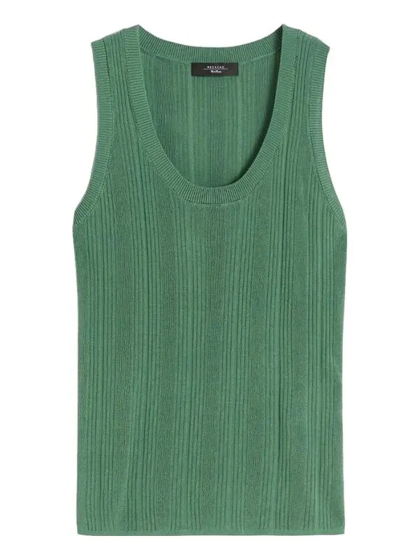 Max Mara Viscose Yarn Sleeveless Jumper - Green