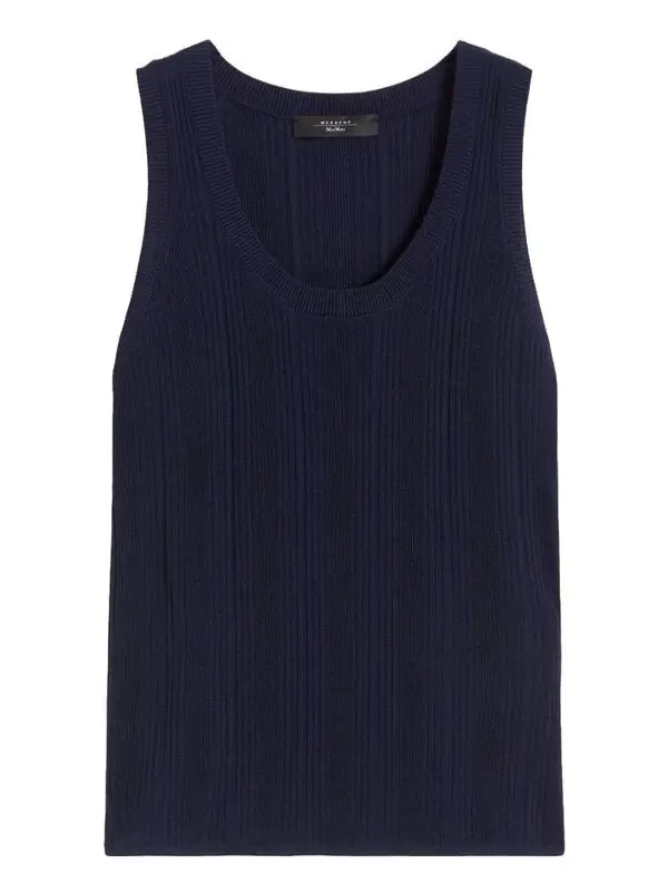 Max Mara Sleeveless Viscose Jumper - Navy