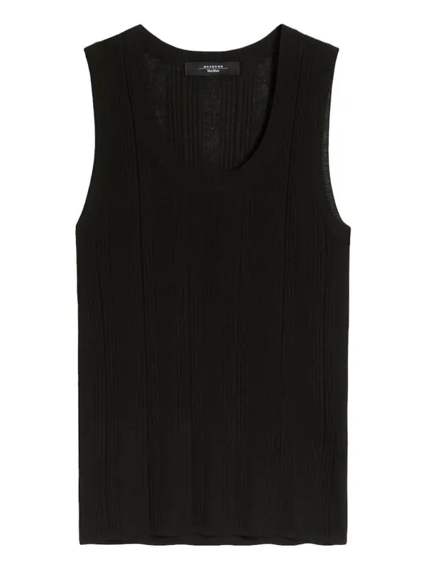 Max Mara Viscose Yarn Sleeveless Jumper - Black