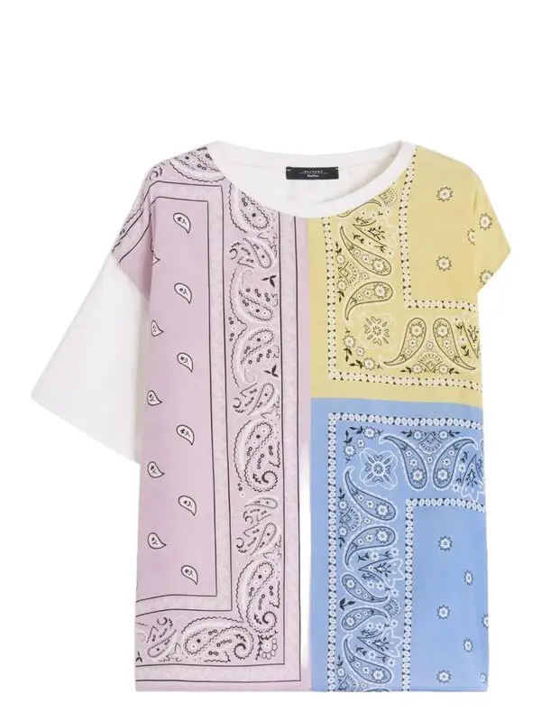 Max Mara Printed Silk And Stretch Cotton T-shirt - Multicolour