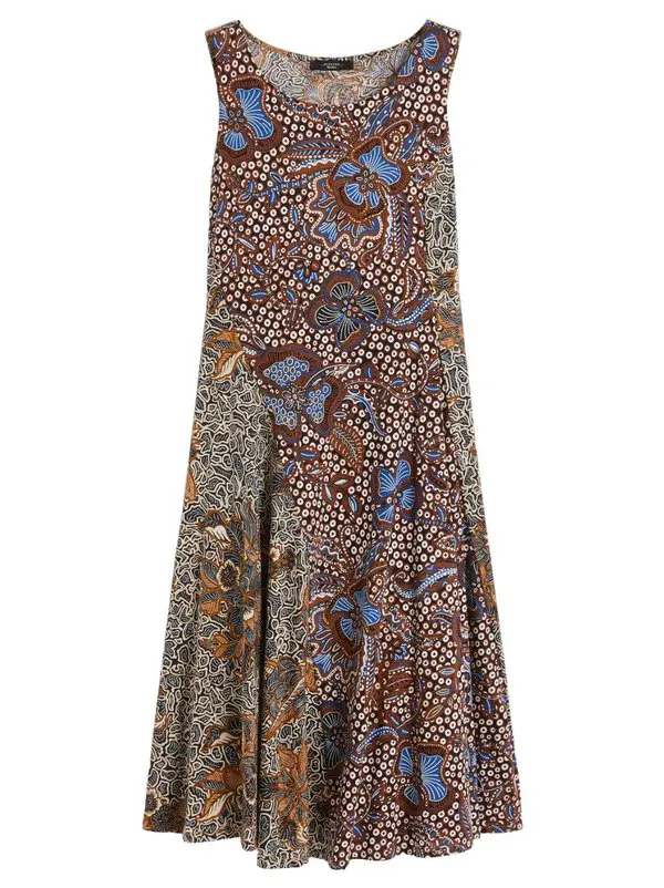 Max Mara Printed Jersey Midi Dress - Tobacco