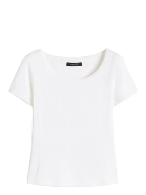 Max Mara Fitted Jersey Top - White