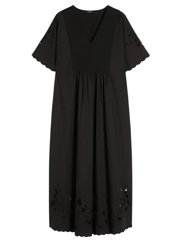 Max Mara Cotton Poplin And Jersey Dress - Black