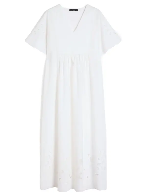 Max Mara Cotton Poplin And Jersey Dress - White