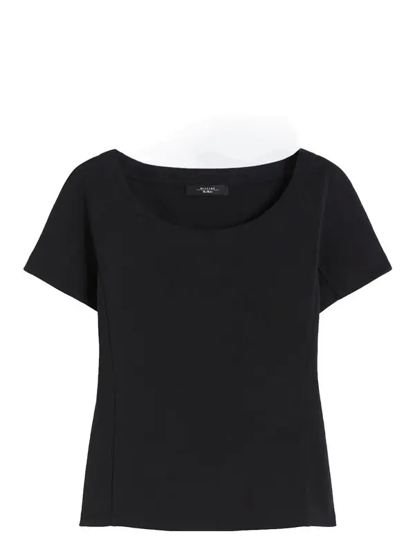 Max Mara Fitted Jersey Top - Black