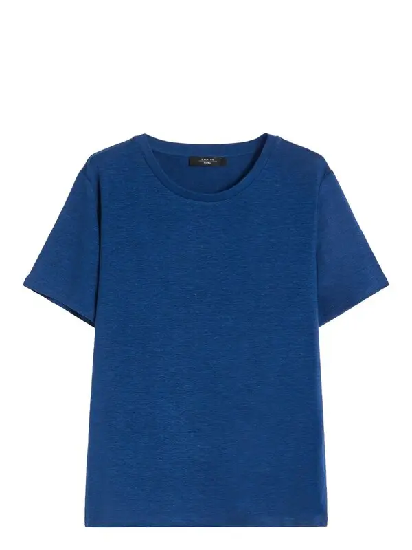 Max Mara Stretch Linen Jersey Basic T-shirt - Ocean