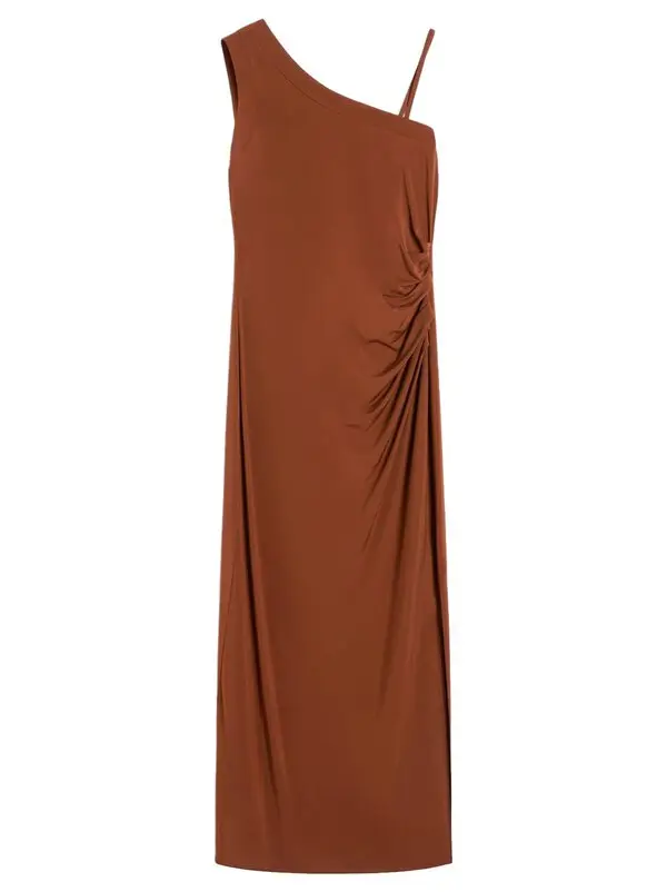 Max Mara Jersey One-shoulder Dress - Chocolate