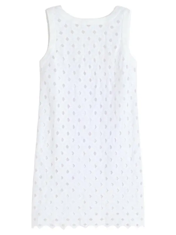 Max Mara Macramé Jersey A-line Mini Dress - Optical White
