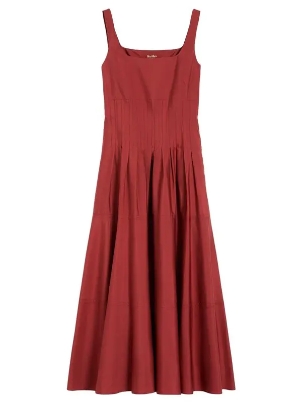 Max Mara Poplin Fit-and-flare Dress - Brick Red