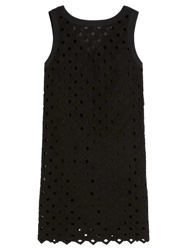 Max Mara Macramé Jersey A-line Dress - Black