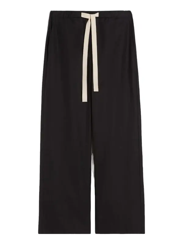 Max Mara Cotton Drawstring Trousers - Black