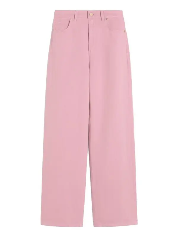 Max Mara Cotton And Linen Straight Fit Trousers - Peony
