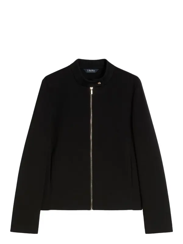 Max Mara Scuba Jersey Biker Jacket - Black