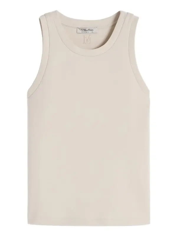 Max Mara Cotton Blend Jersey Top - Beige