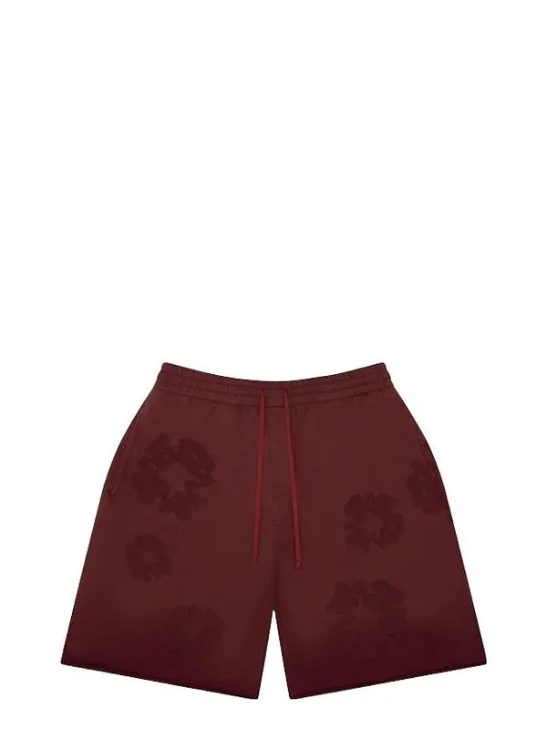 DENIM TEARS Cotton Wreath Sweatshorts - Beet Root