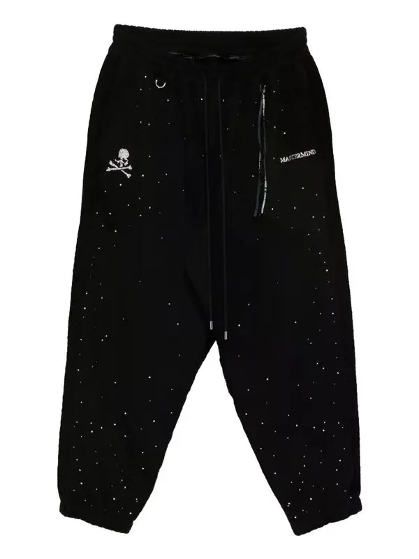 MASTERMIND WORLD Logo Crystal-embellished Track Pants - Black