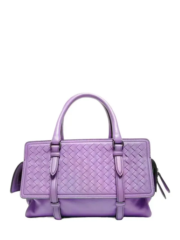 Bottega Veneta 2012-2025 Monaco Intrecciato Tote Bag - Purple