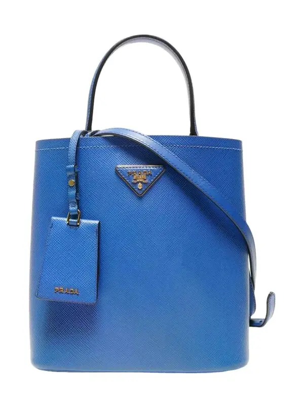 Prada 2015 Small Saffiano Panier Shoulder Bag - Blue