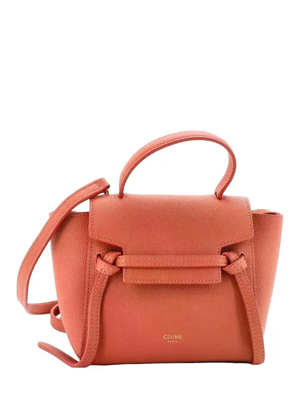 Celine Belt Bag Textured Leather Pico Shoulder Bag - Pink