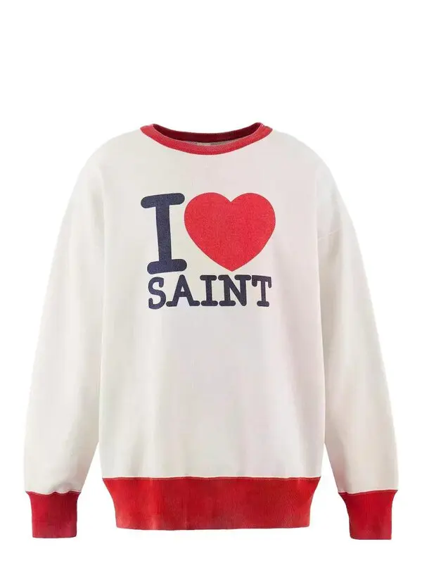 SAINT MXXXXXX Crew-neck Printed Sweater - White