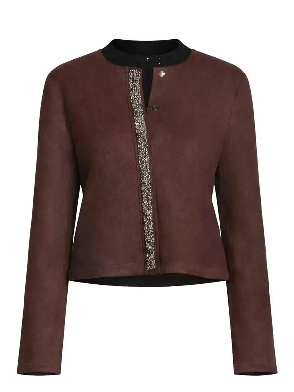 BETTY BARCLAY Embellished Trim Knitwear - Brown