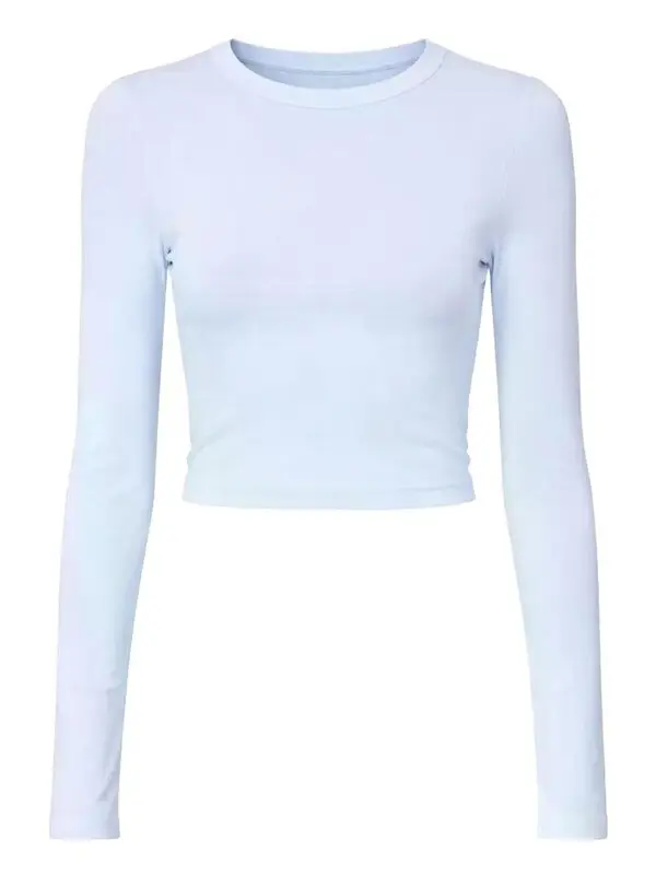 Enza Costa Long-sleeve Crop Top - Blue