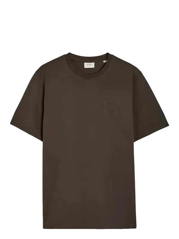 LES DEUX Embossed T-shirt - Brown