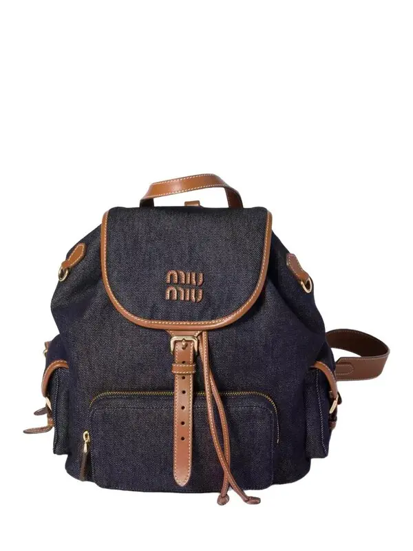 Miu Miu Denim Backpack - Blue
