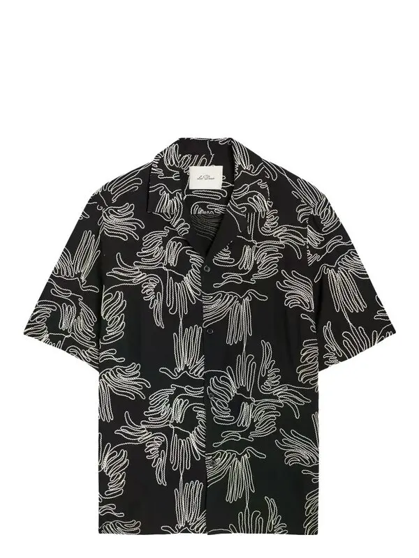 LES DEUX Liam Patterned Shirt - Black