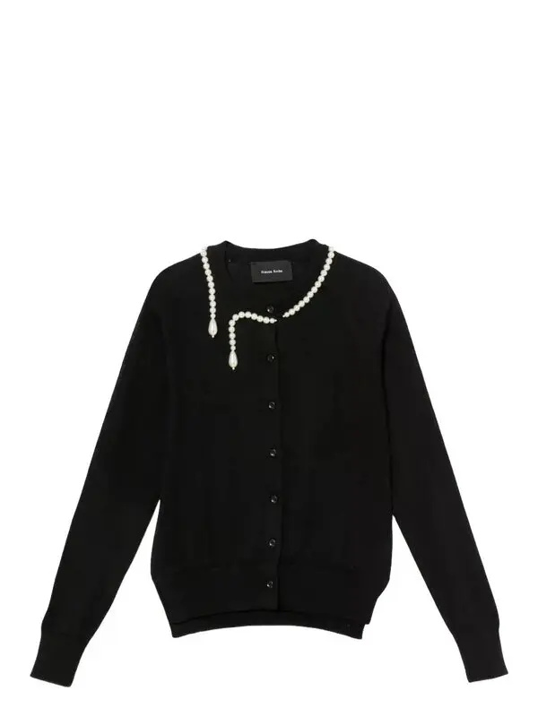 Simone Rocha Pearl Beaded Cardigan - Black