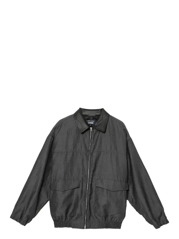 Comme Des Garçons Leather-collar Jacket - Black