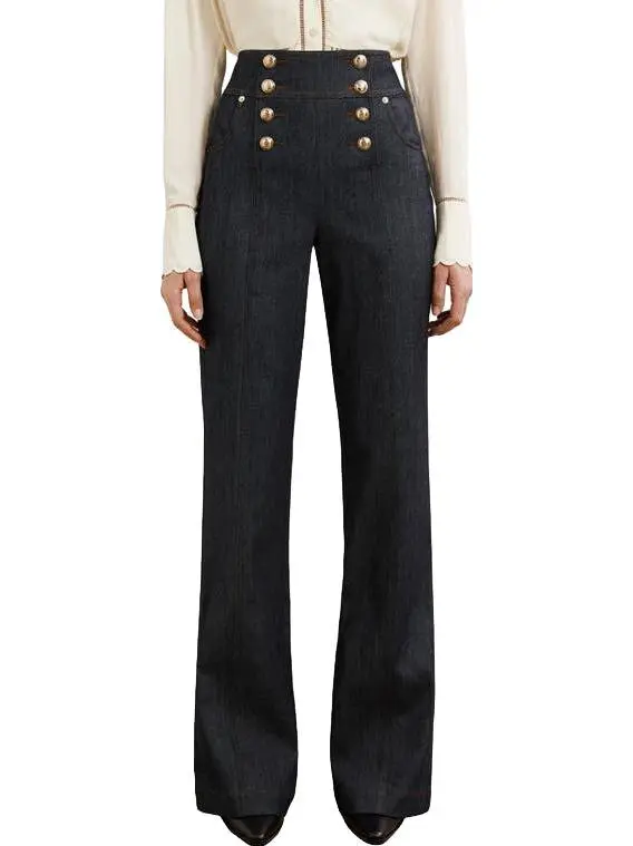 REISS Skylar Sailor Bootcut Jeans - Dark Blue