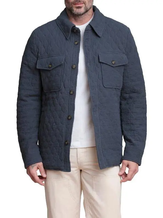 Bagatelle Quilted Cotton-seersucker Shirt Jacket - Steel Blue