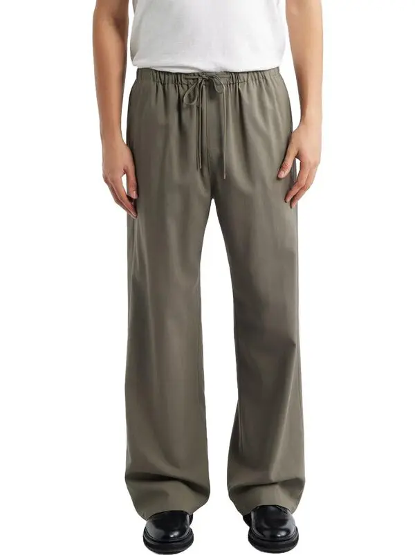 FRAME Wide-leg Wool Pants - Smoky Green