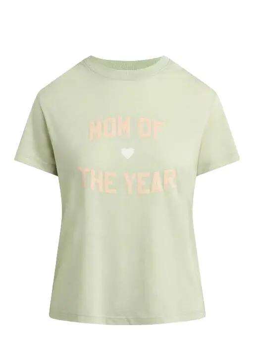 FAVORITE DAUGHTER The Mother Of The Year Graphic T-shirt - Light Sage/pale Pink