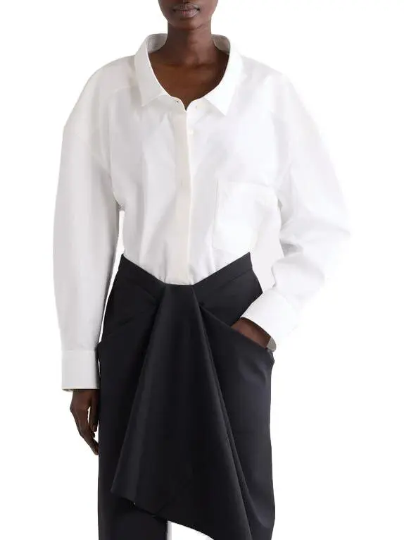 Givenchy Wide Collar Cotton Poplin Shirt - White