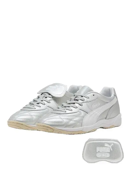 PUMA King Indoor Mesmerize Soccer Sneaker - Silver Mist/alpine Snow