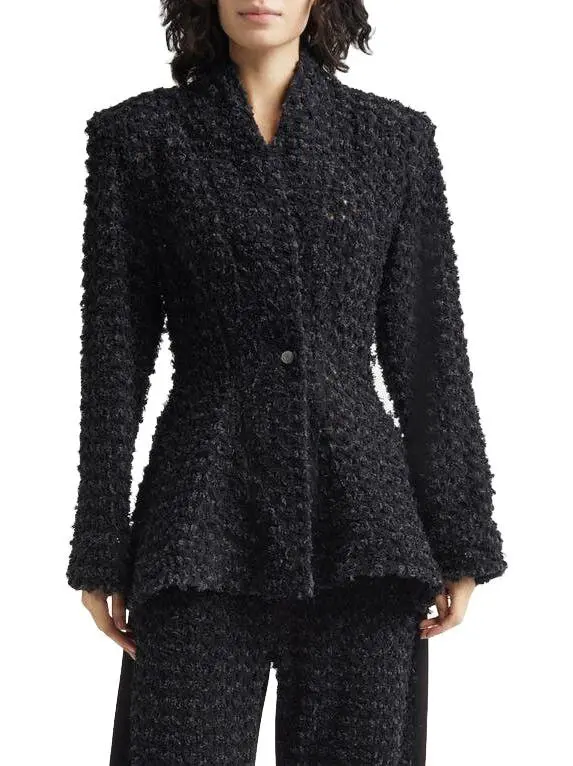 Stella McCartney Laser Bouclé Denim Hourglass Jacket - Black