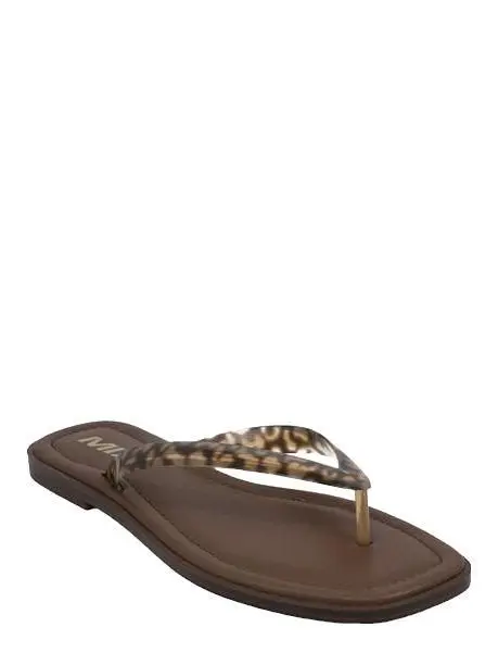 Mia Minimalist Flip Flops - Leopard Print