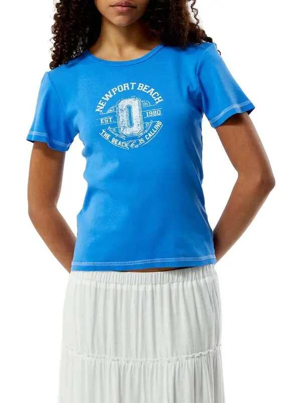 PACSUN Newport Beach Graphic T-shirt - Blue