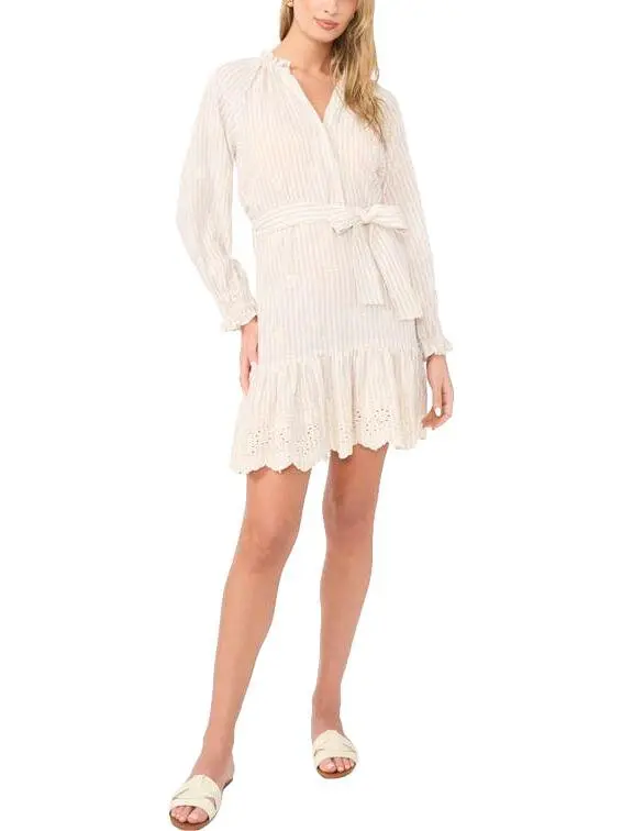 Vince Camuto Balloon Sleeve Belted Shirtdress - Birch