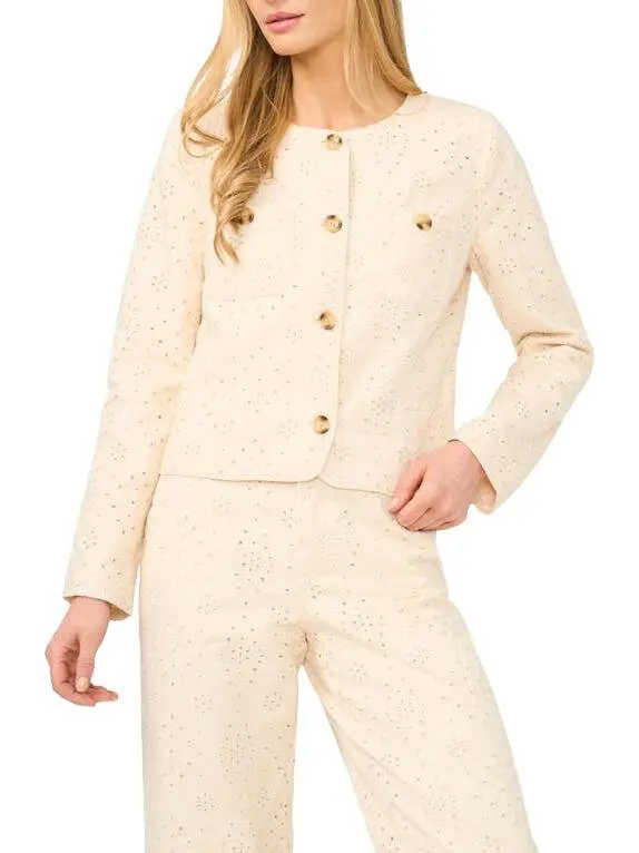 CECE DUPRAZ Eyelet Crop Jacket - Warm Vanilla
